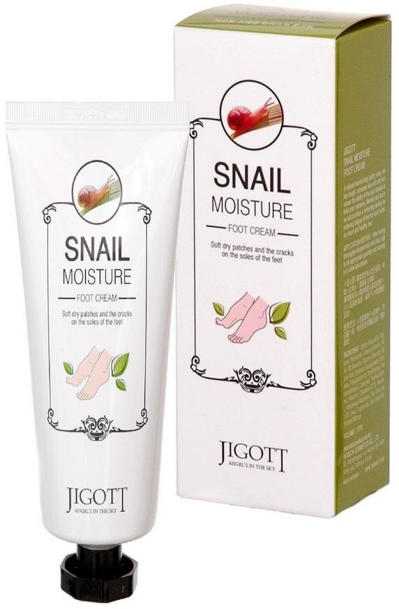 Jigott Real Moisture Snail Крем для ног с экстрактом слизи улитки 100 мл