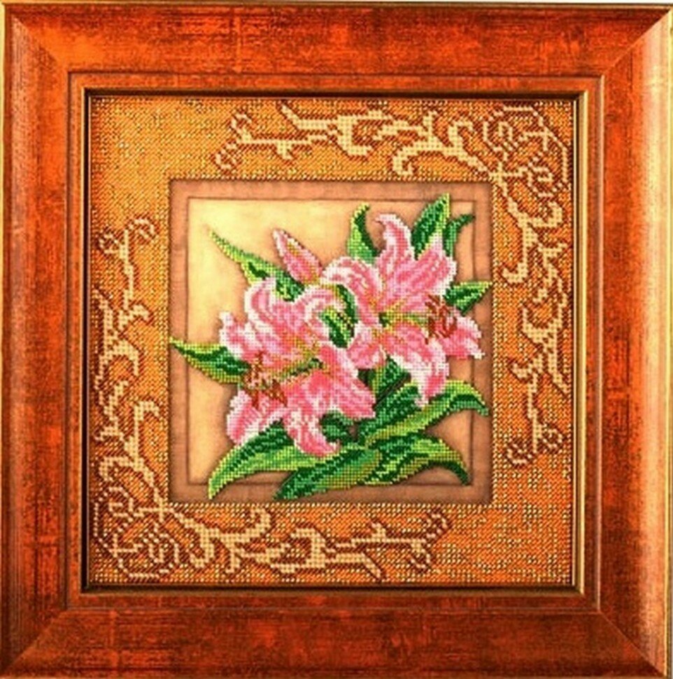 Набор для вышивания Радуга бисера #В-410 Благоухающие лилии, Вышивка бисером, 20.5 x 20.5 см