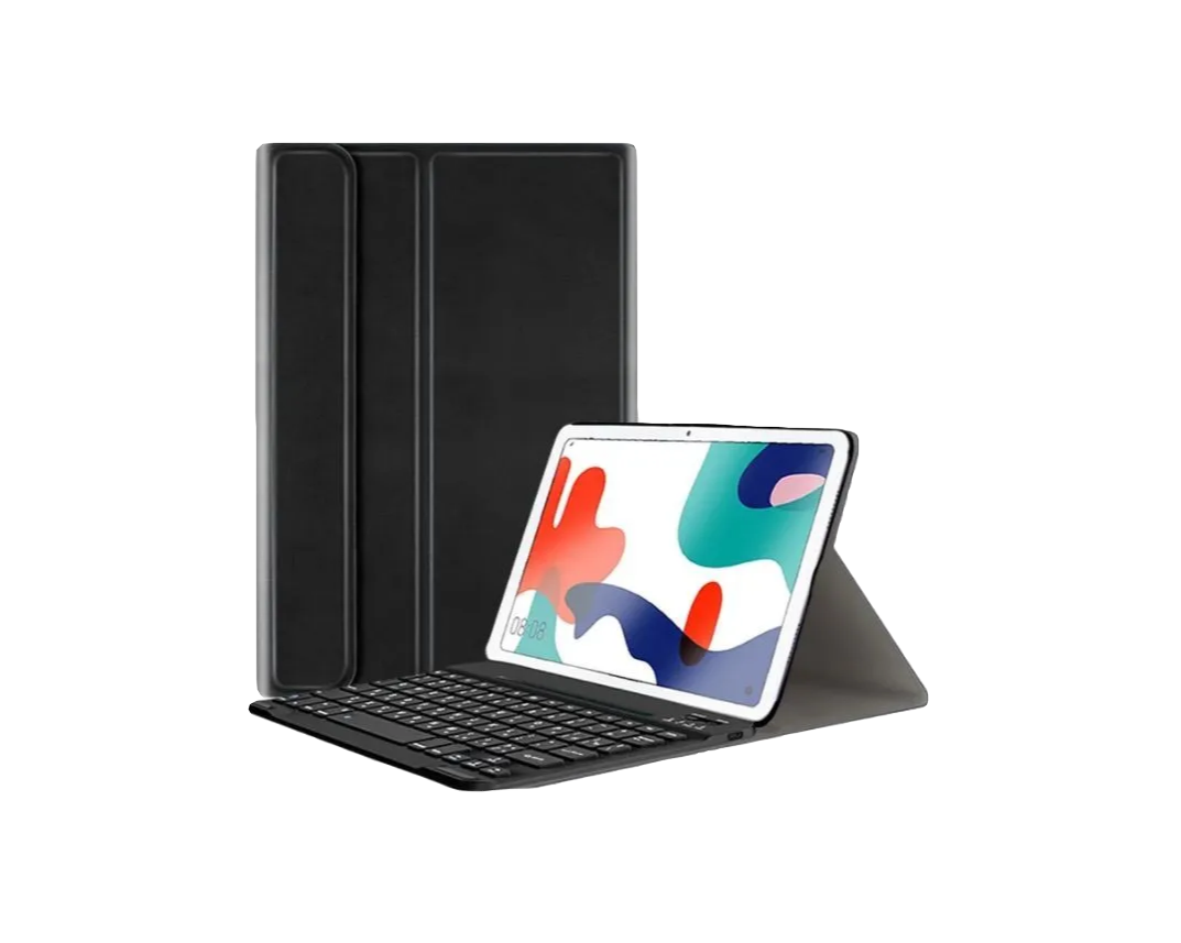 Чехол-клавиатура MyPads для Huawei MatePad WiFi/ LTE 10.4 (BAH4-W09 / L09) 2022 съёмная беспроводная Bluetooth-клавиатура черная кожаная + гарантия.