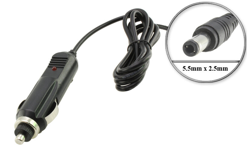 Переходник разъём прикуривателя 12V 5.5mm x 2.5mm авто, прямой шнур, блок питания, зарядное для телевизора, DVD и др