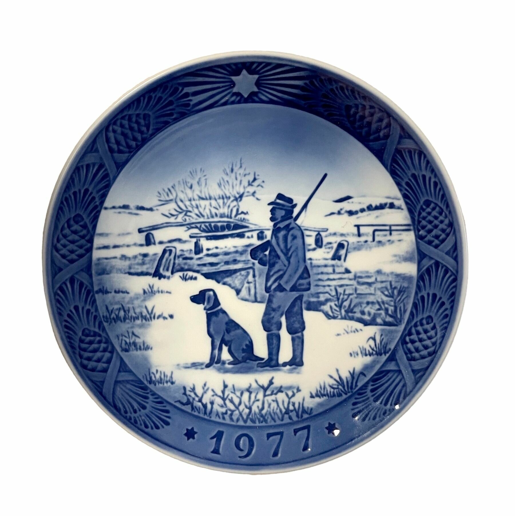 Декоративная тарелка Рождество 1977 год, Royal Copenhagen, винтаж. Дания