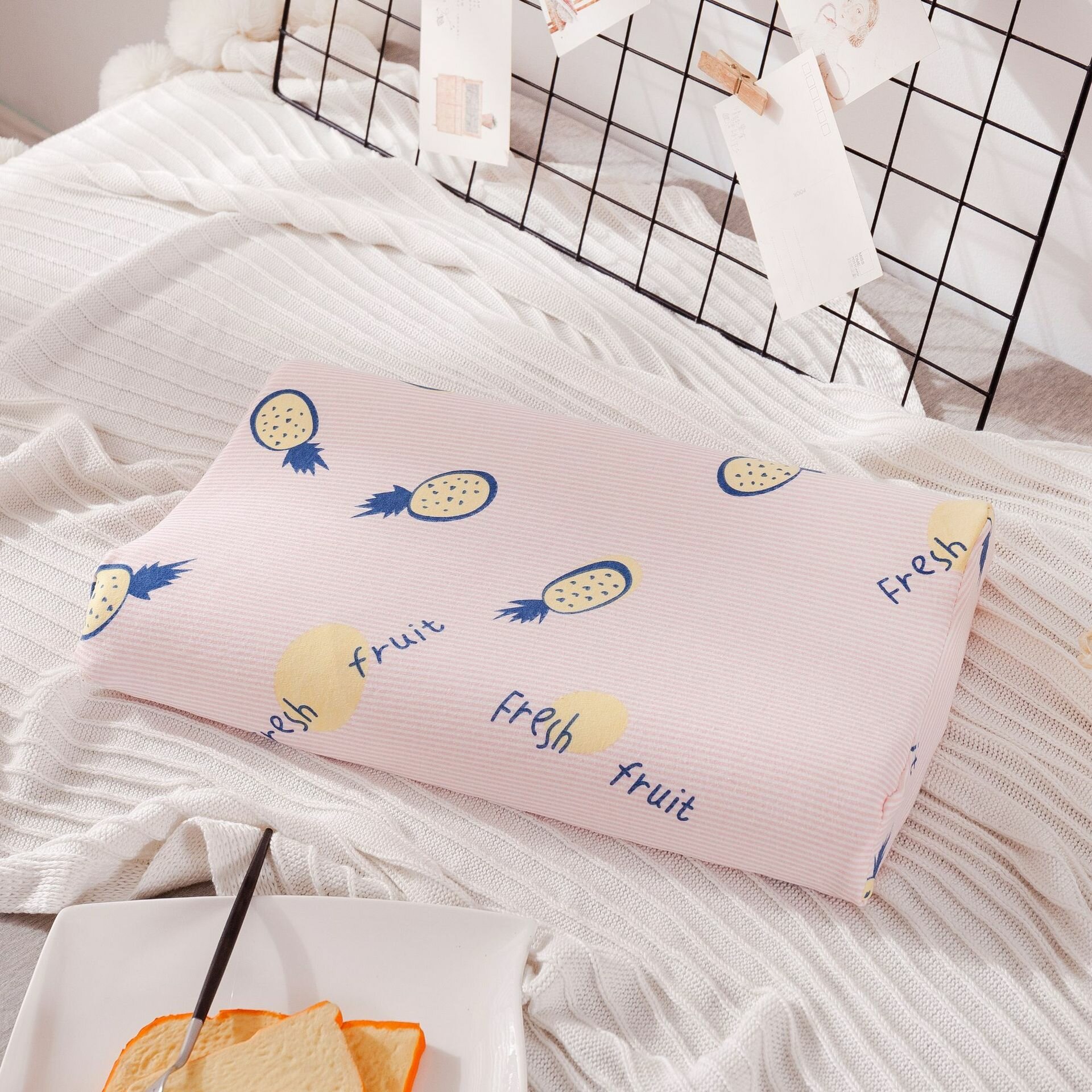 Детская латексная подушка для школьников, подушка для детей из тайского натурального каучука, подушка для защиты шеи, для детского сада 3-6 лет, антиклещевая подушка