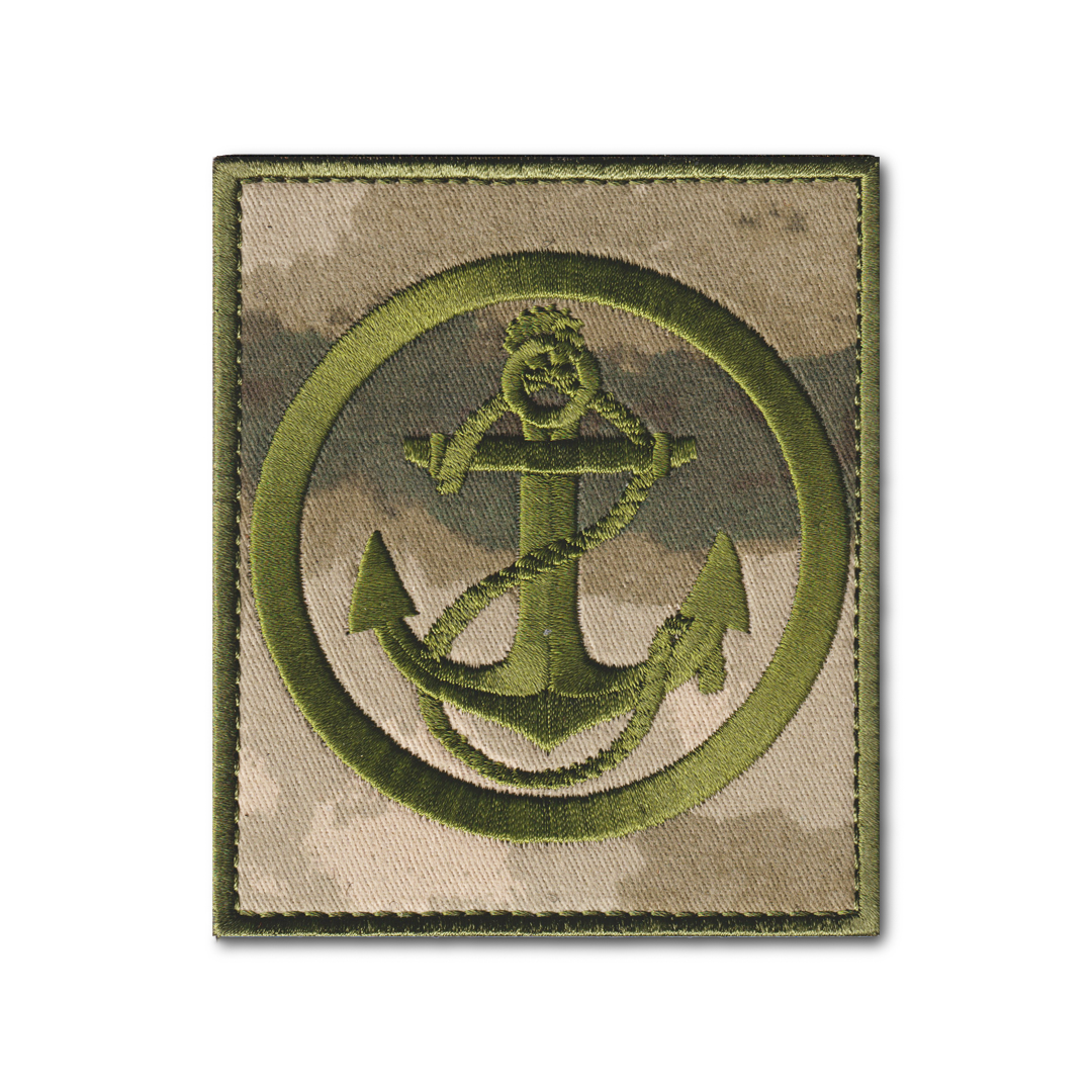 Нашивка ( Шеврон ) На Рукав Морская Пехота России 85х100 мм Полевая Мох (Мох / На липучке)