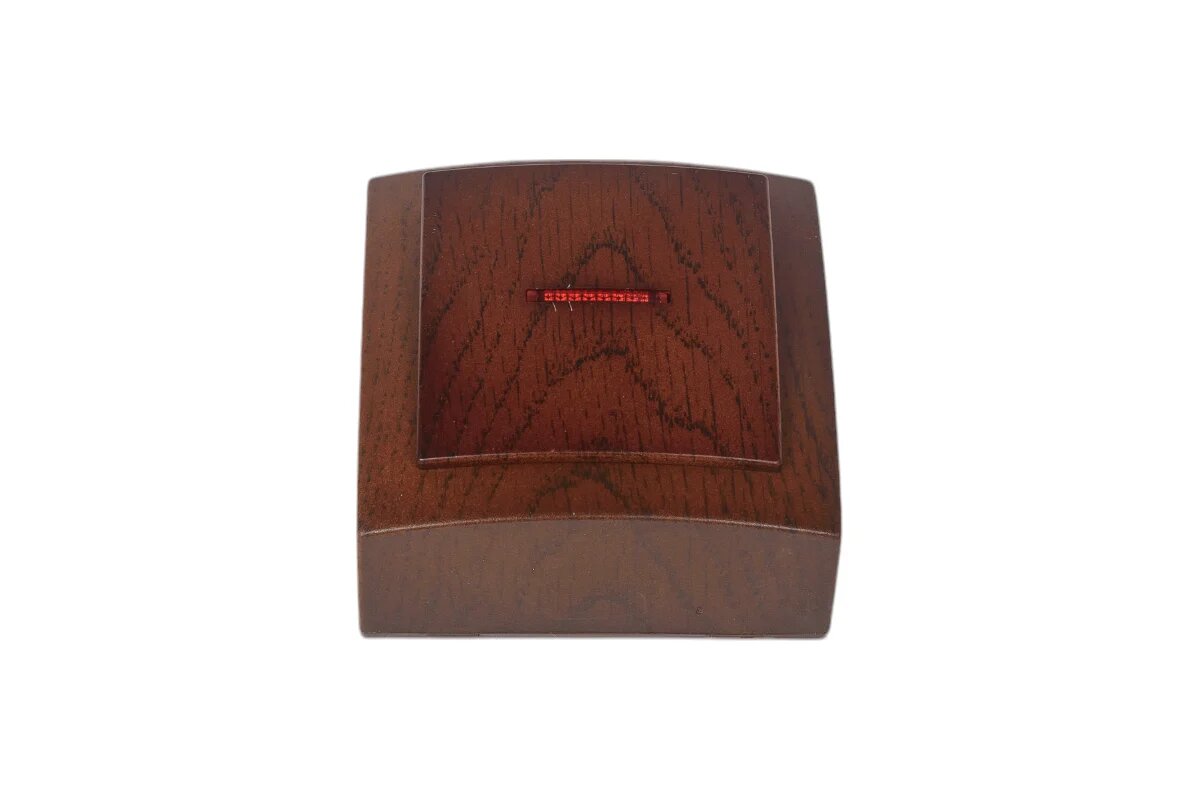 NILSON Выключатель 1ОП с подсветкой орех Themis wood 26271002