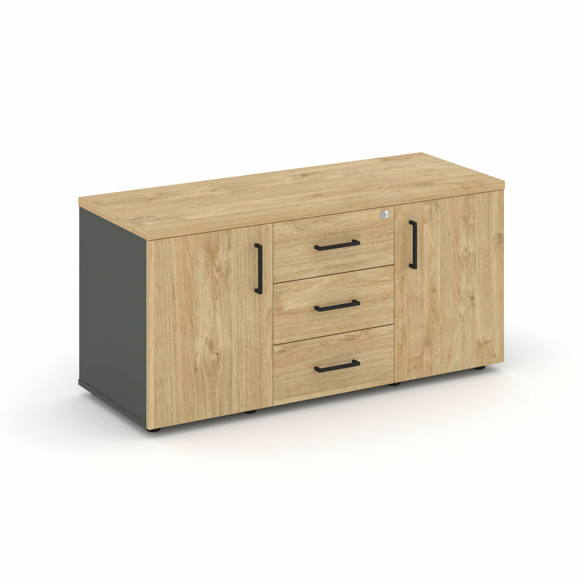 Тумба для оргтехники Стайл Проджект/Style Project Riva SN. TS-002 Тиквуд Светлый / Антрацит 1206х460х576