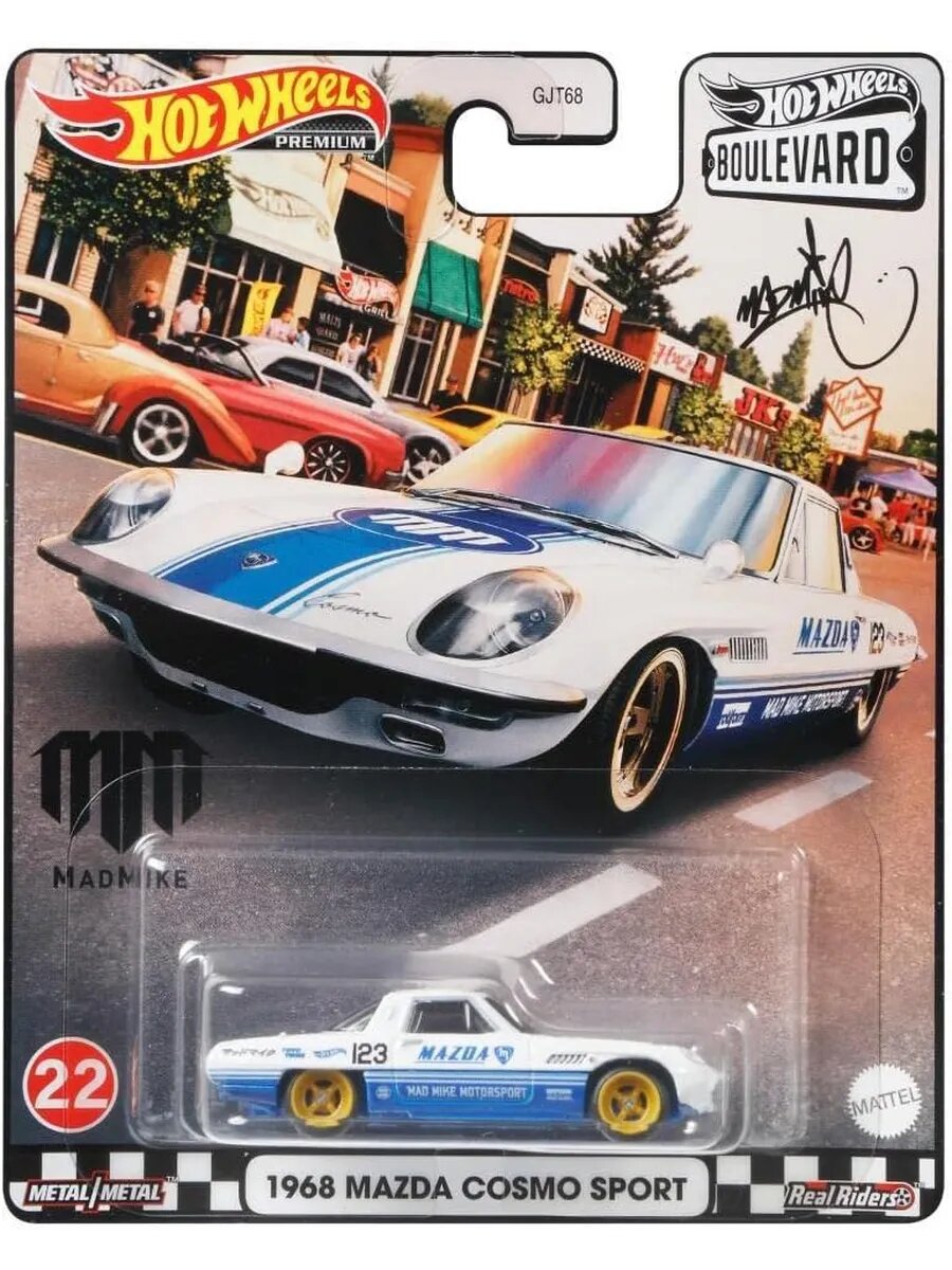 Коллекционная Premium машинка Hot Wheels 1968 Mazda Cosmo Sport White (коллекция Boulevard 2021, №22)