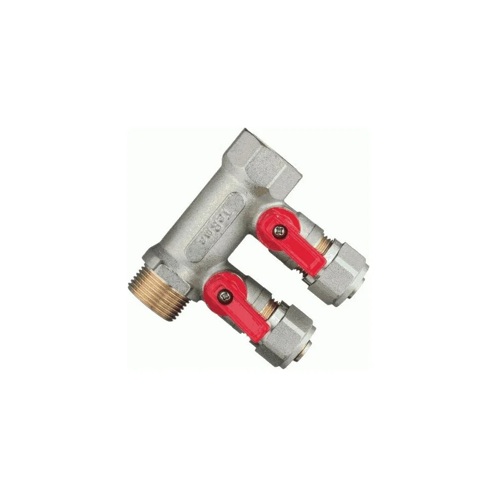 Коллектор для металлопластиковой трубы Terma 3/4"в/н с 2-мя шаровыми кранами, конус 16