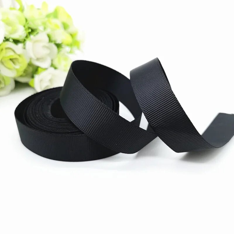 Лента репсовая LXGSMBENTENG 5 ярдов 6, 10, 15, 20, 25, 40, 50 мм Черный, Black, 10mm