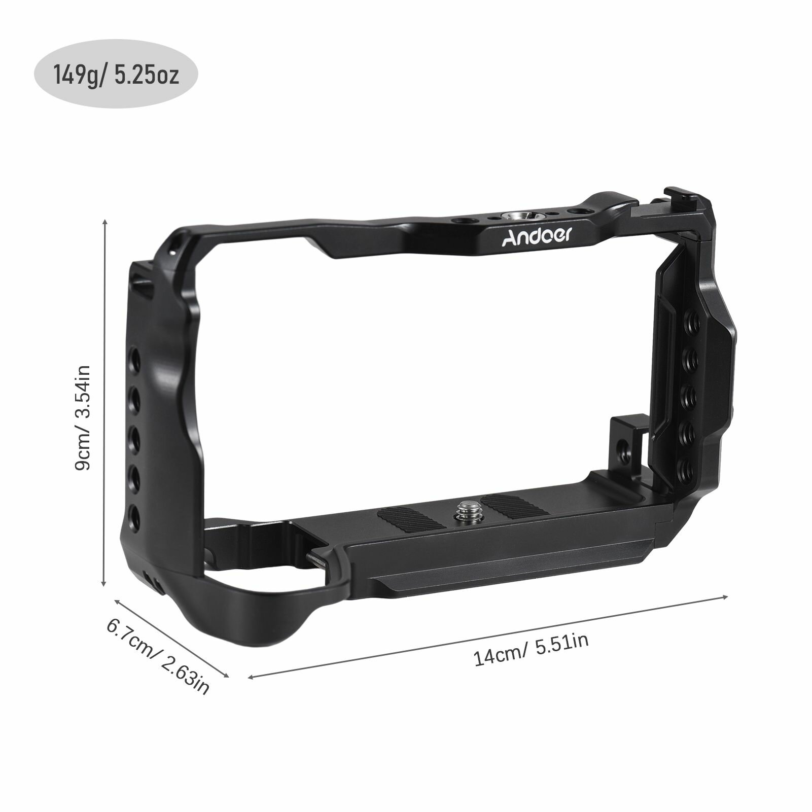 Камера с металлическим укрытием Andoer для Sony A6700, прочная алюминиевая конструкция, легкая и портативная, черная, 149г