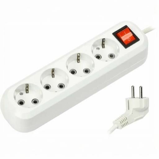 Удлинитель Smartbuy, 4 гнезда 5 м 16А/3,5кВт с выкл. и заземлением ПВС 3х1,0 (SBE-16-4-05-ZS)