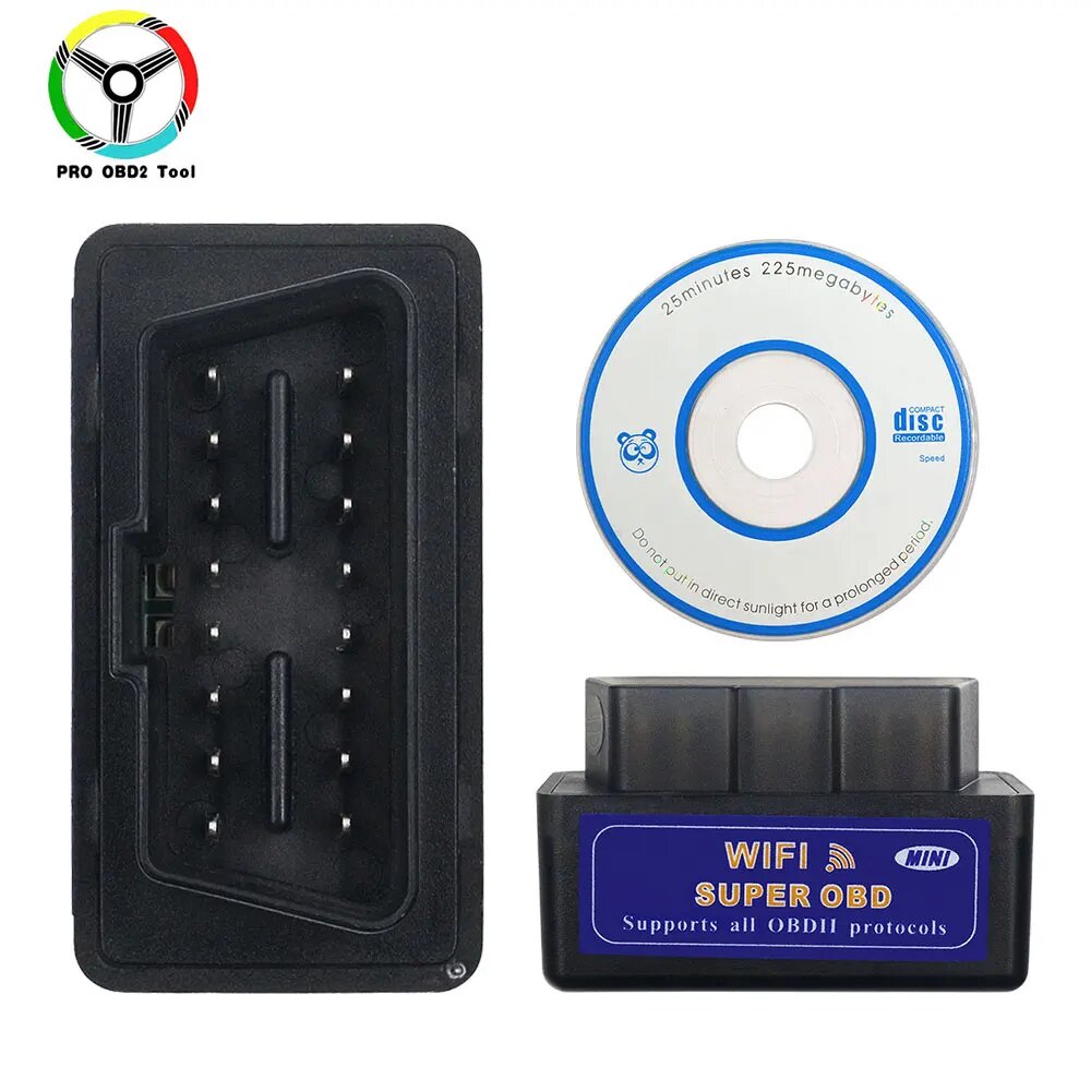 Диагностический инструмент, Супер Мини ELM 327 V1.5 WiFi OBD2 ELM327 V 1 5 Wi-Fi OBDII elm 327 black