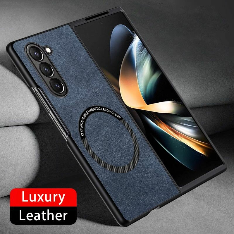 OLGE Роскошная кожа MagSafe чехол Для Samsung Galaxy Z Fold6 5G ( Самсунг Гелакси з фолд 6) кожаный