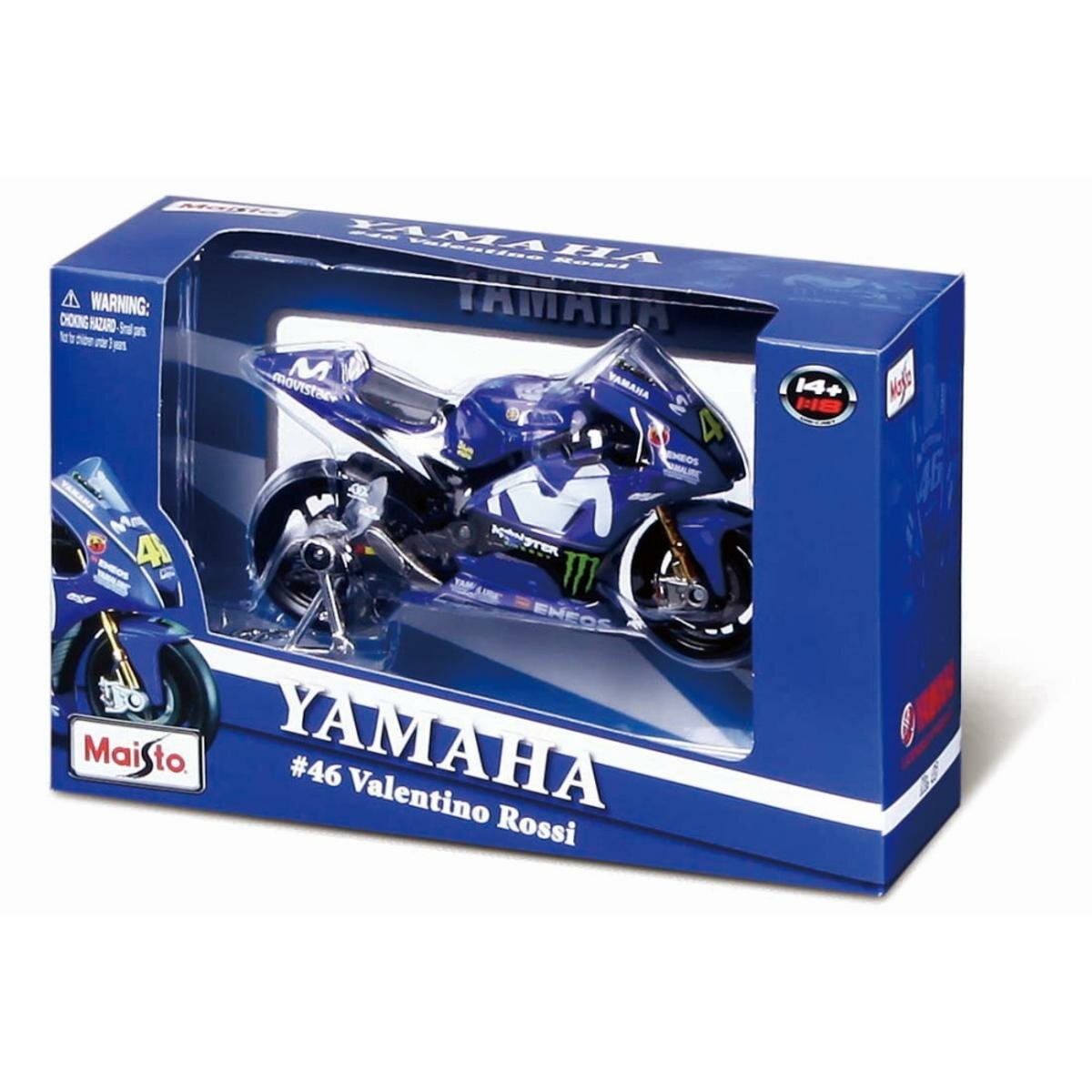 Модель мотоцикла Maisto 31594VR Yamaha YZR-M1 № 46 Valentino Rossi Blue 1-18, литая под давлением