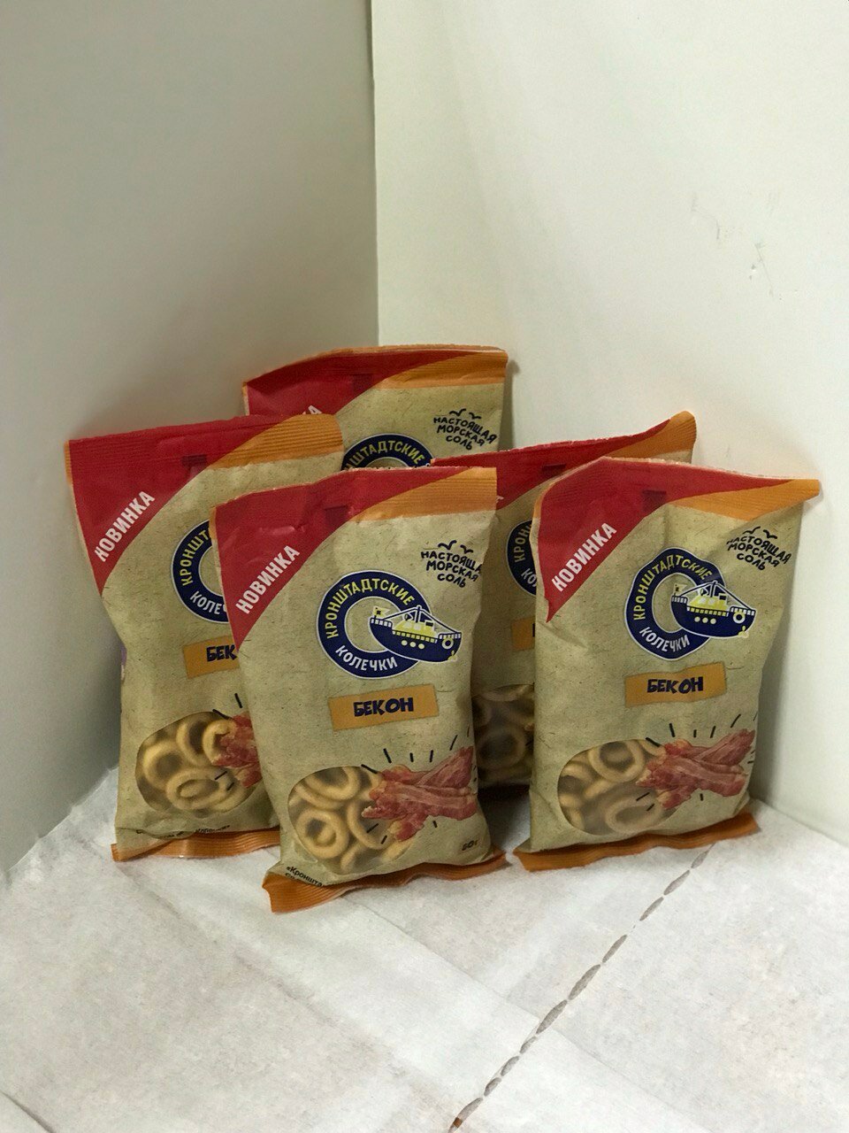 Сушки Невская Сушка "Кронштадские Колечки", с беконом, без сахара, 80г