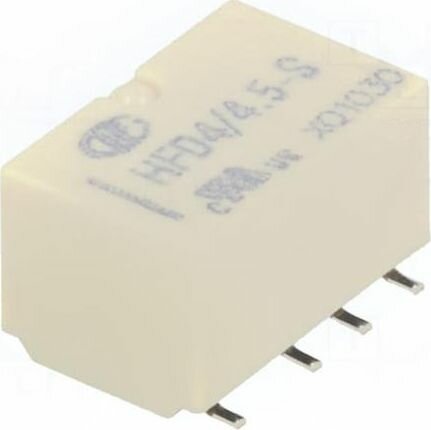 Реле HONGFA HFD4/4.5-SR электромагнитное DPDT Uобмотки: 4,5ВDC 0,5A/125ВAC 2А 1шт