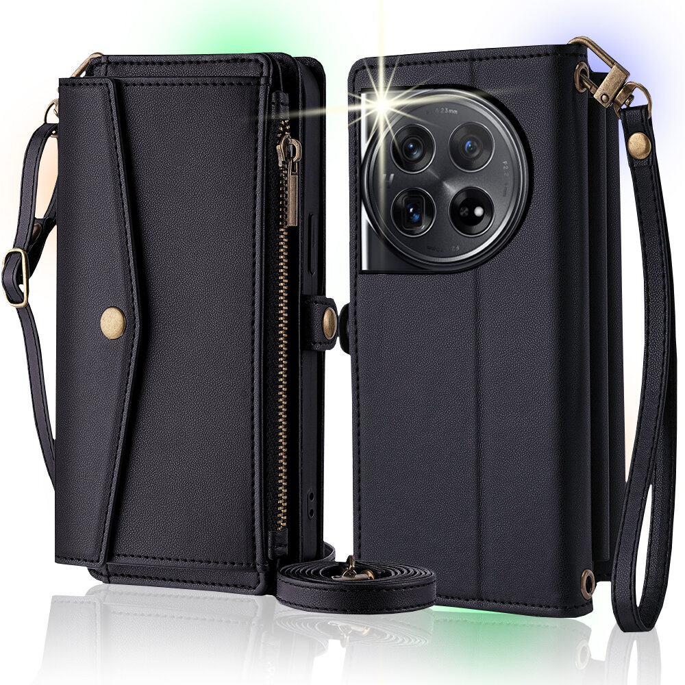 Чехол книжка для OnePlus 12 /Чехол на Ван Плюс 12 /противоударный, с магнитом, черный