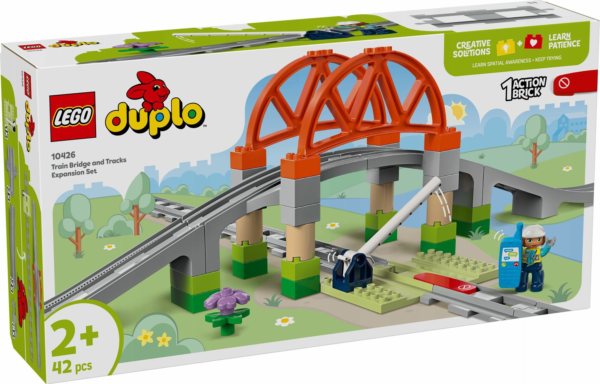 Конструктор LEGO DUPLO Town - Мост и железнодорожные пути - Дополнительный набор - Лего Дупло 10426