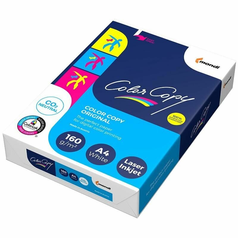 Бумага Color Copy для цветной лазерной печати, А4, 160 г, 161% CIE, 250 листов