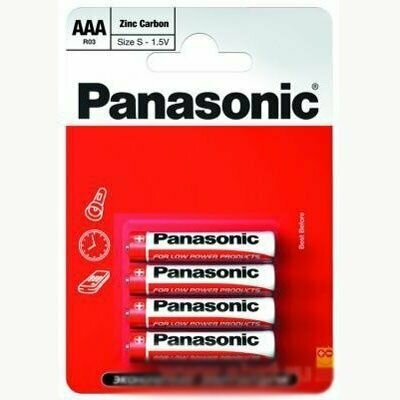 Батарейка Panasonic Zinc Carbon, R03, 4 шт