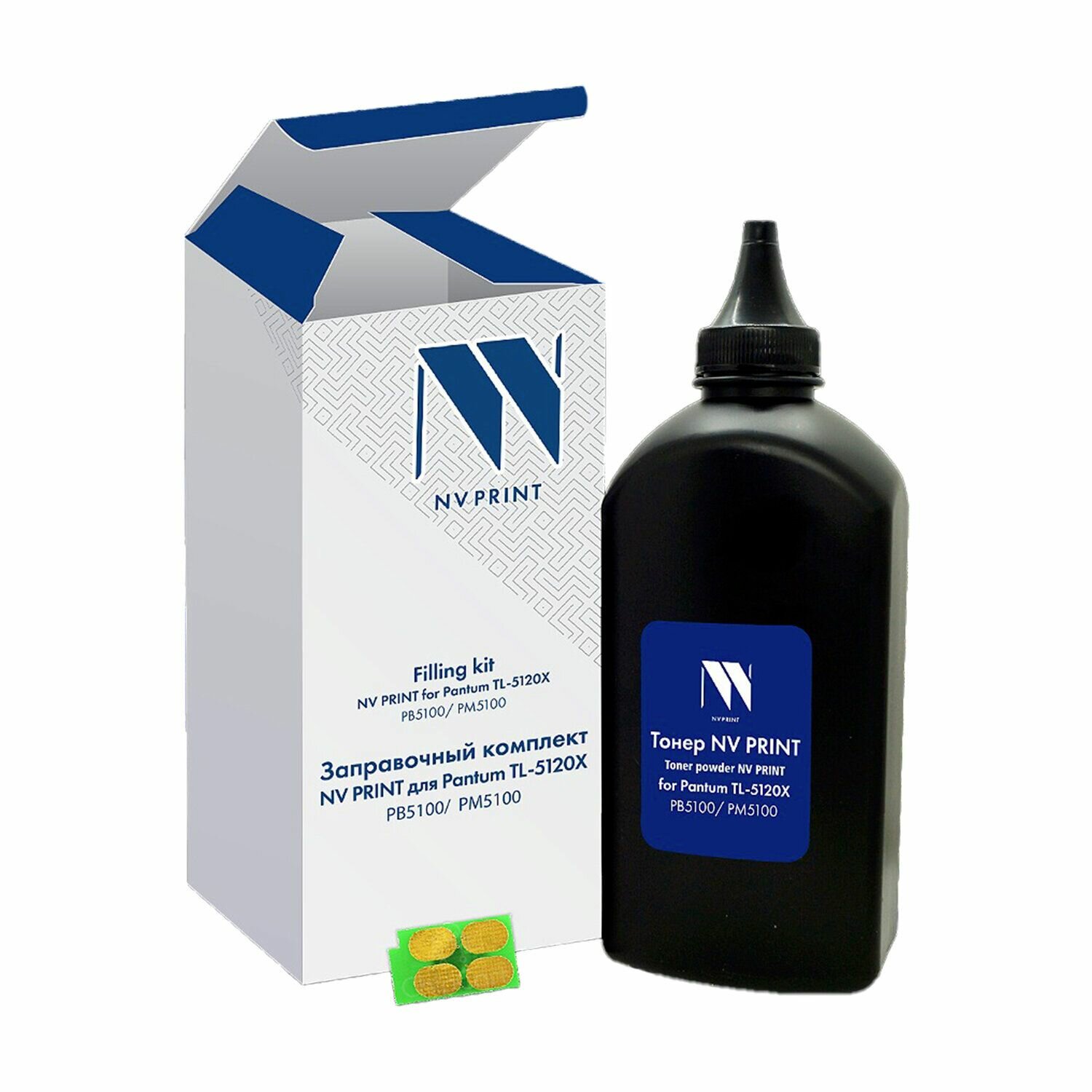 Заправочный комплект для принтера NV PRINT для Pantum BM5100/BP5100, тонер и чип, ресурс 15000 страниц (NV-ZKSTL-5120X)