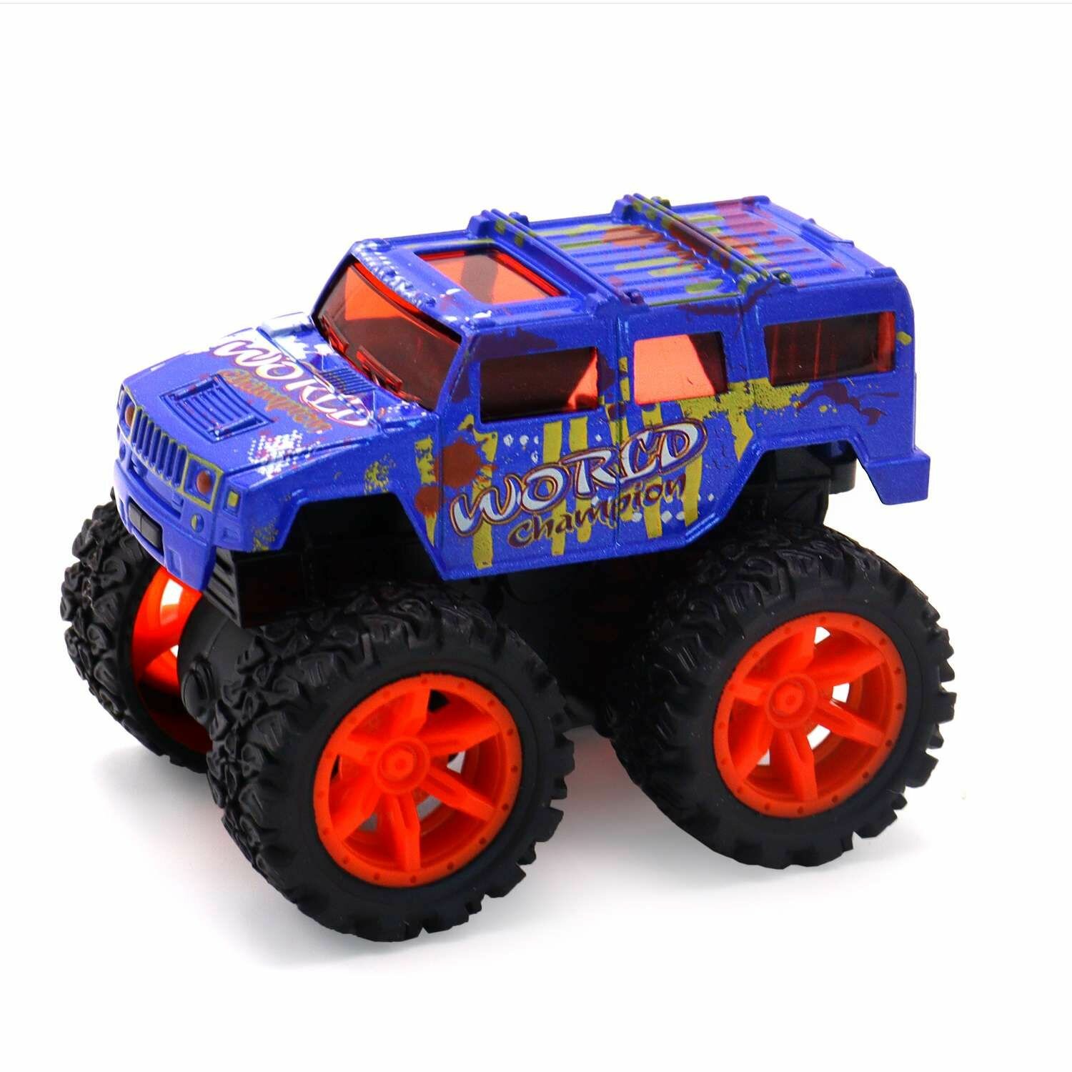 Машинка Funky Toys "Die-cast", Джип, синяя, с красными колесами, инерционная