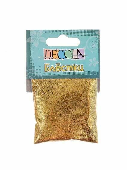 Блестки декоративные ЗХК Decola 0,3 мм 20 гр, полиэстровые, золото (W041-205-0,3)