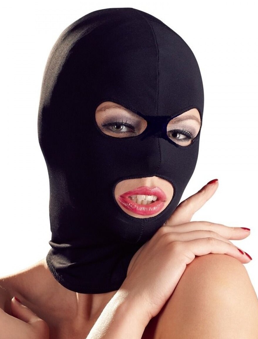 Маска Бандитка Джага-Джага из мягкой кожи черного цвета с регулируемыми ремнями для комфортной фиксации