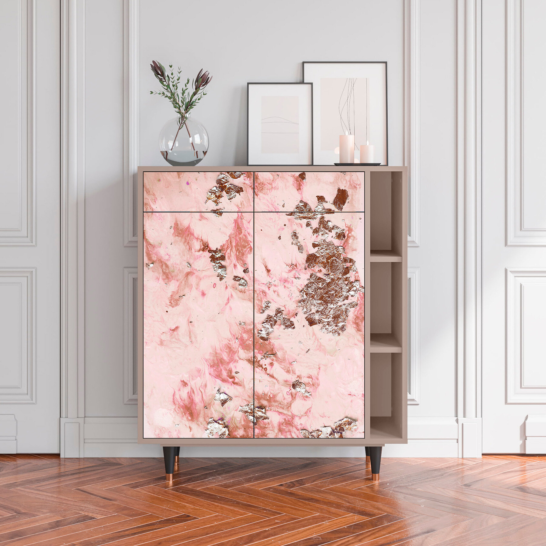 Комод - STORYZ - BS6 Cotton Candy, Размер - 94 x 110 x 41 см, Цвет корпуса - , Бежевый