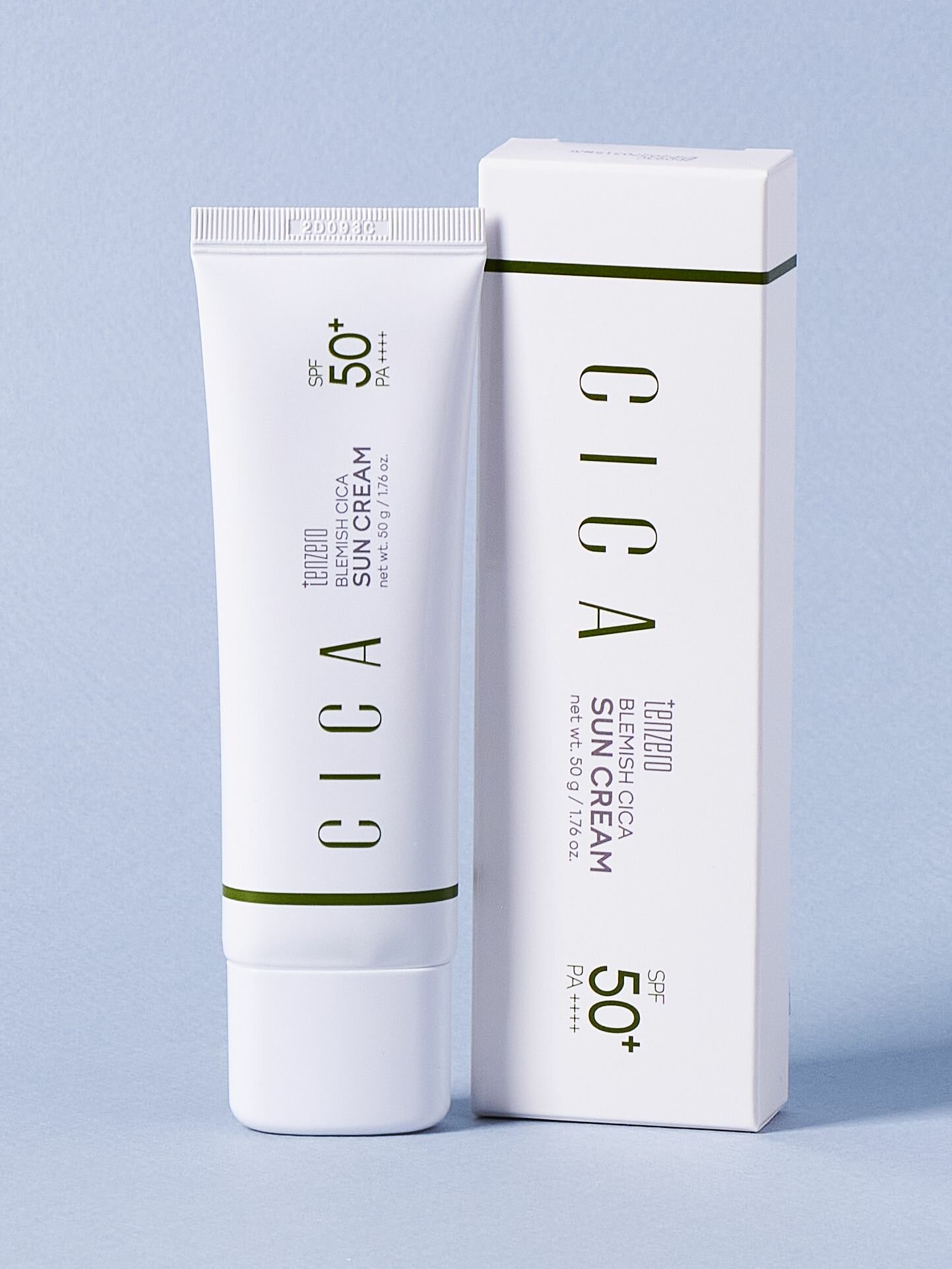 TENZERO Солнцезащитный крем с центеллой 50г Blemish Cica Sun Cream SPF50+/PA++++