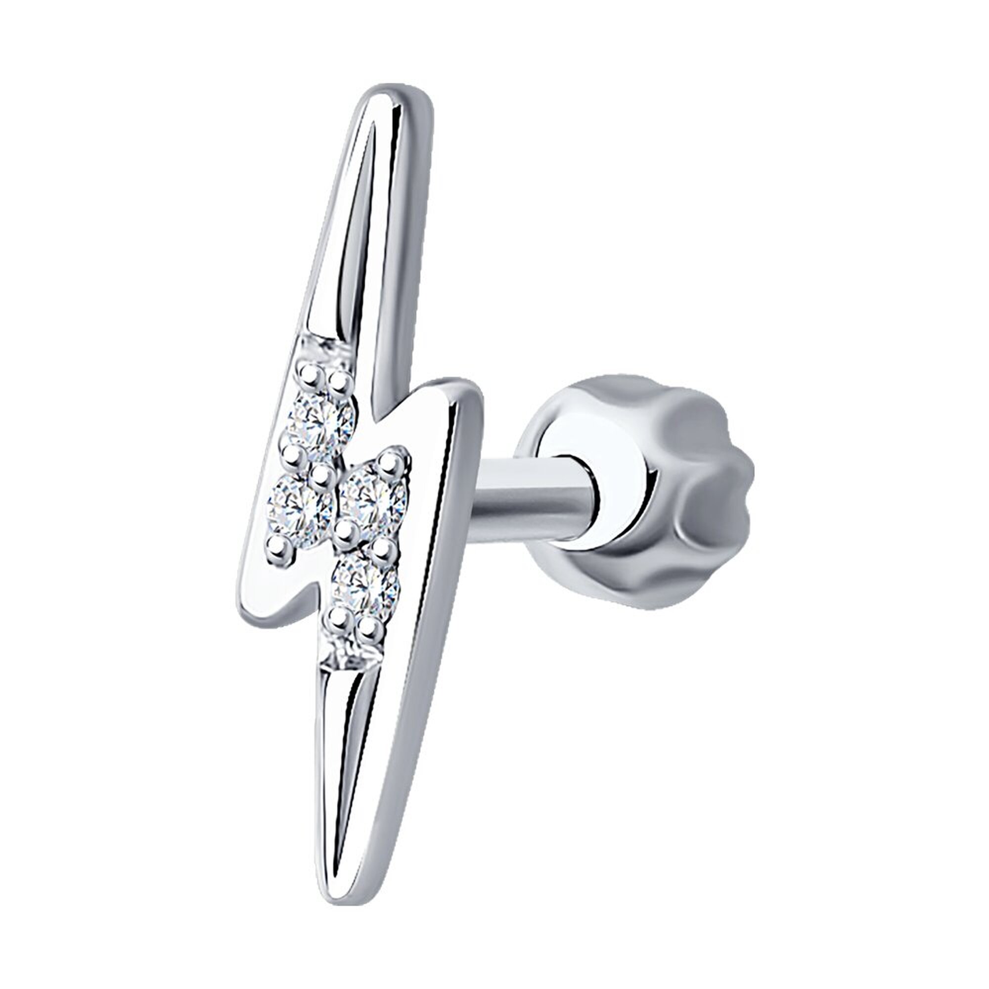 Моносерьга, белое золото, 585 проба, бриллиант