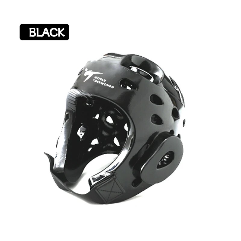 Белый шлем для тхэквондо Черный, L, Black with Logo