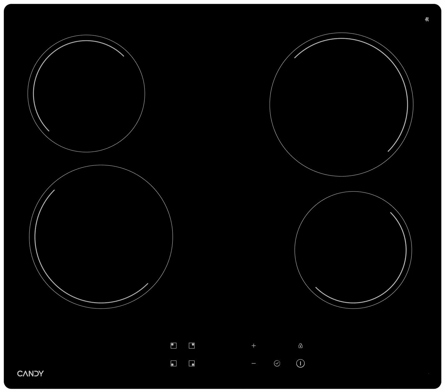 Электрическая варочная панель Candy CHXC64NB 58 см, 4 конфорки стеклокерамика, черный