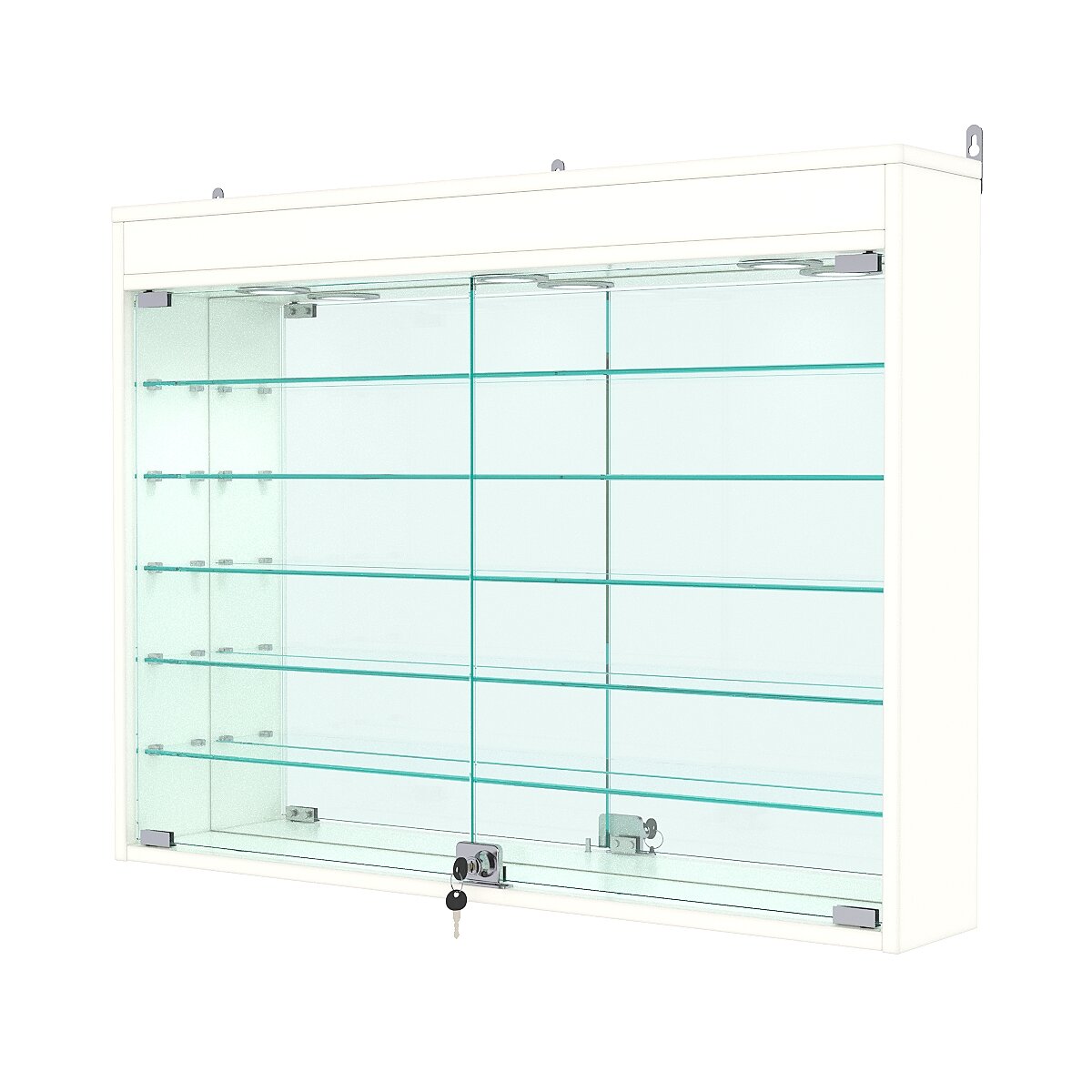 Витрина настенная №3-8А с зеркалом и с подсветкой, Белый. Производитель товара - компания Westcom.