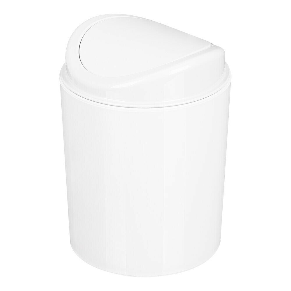 Ведро для мусора БытПласт, с крышкой, объем 1 л, пластик белое