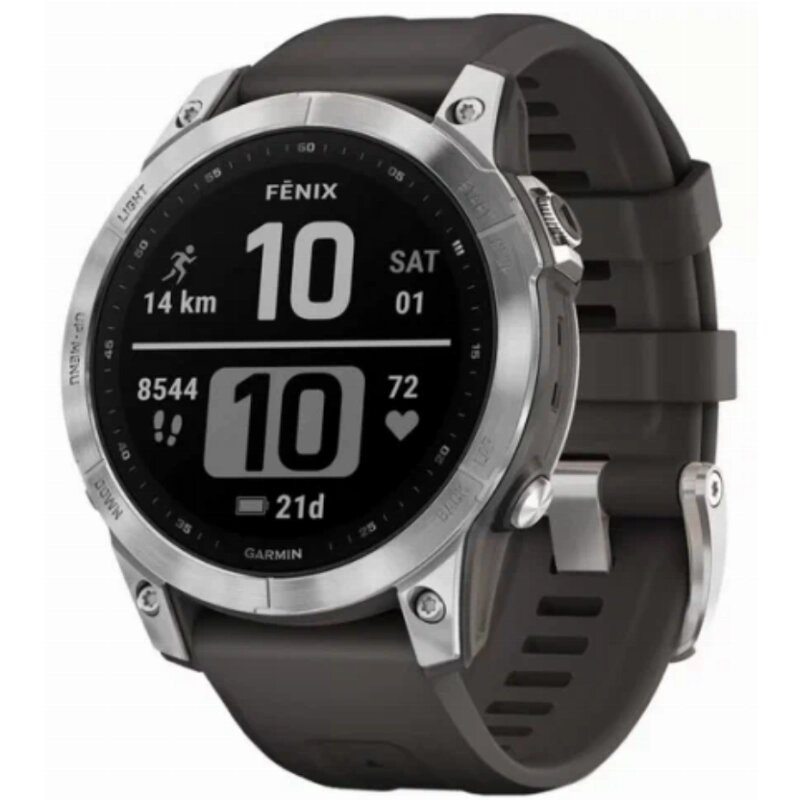 Умные часы Garmin Fenix 7, 47 мм, Silver/Graphite