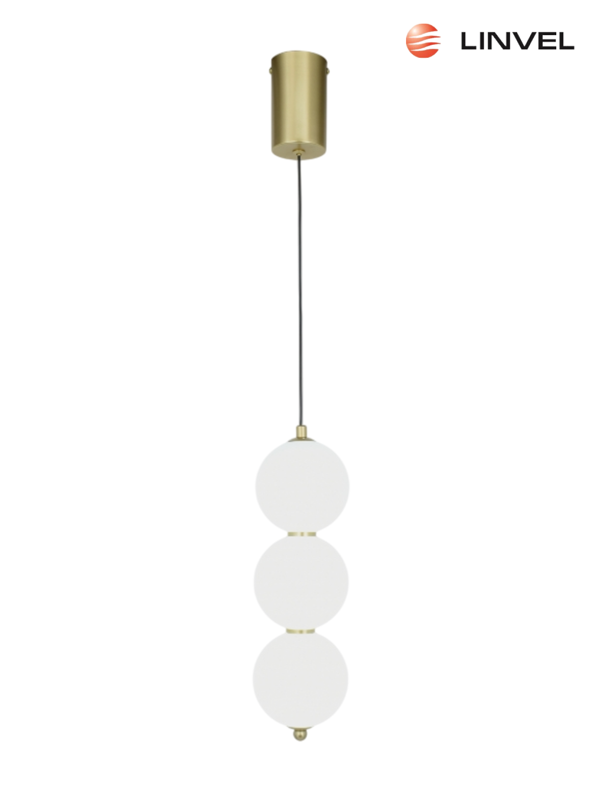 Подвесная светодиодная люстра 3 шарика, 30W Золото 3000-6000К 2056 lm 100х100х1000мм