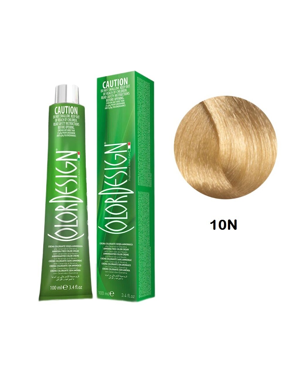 Colordesign Ammonia Free Колор Дизайн Краска для волос без аммиака 100 мл - Colordesign 10N platinum blond