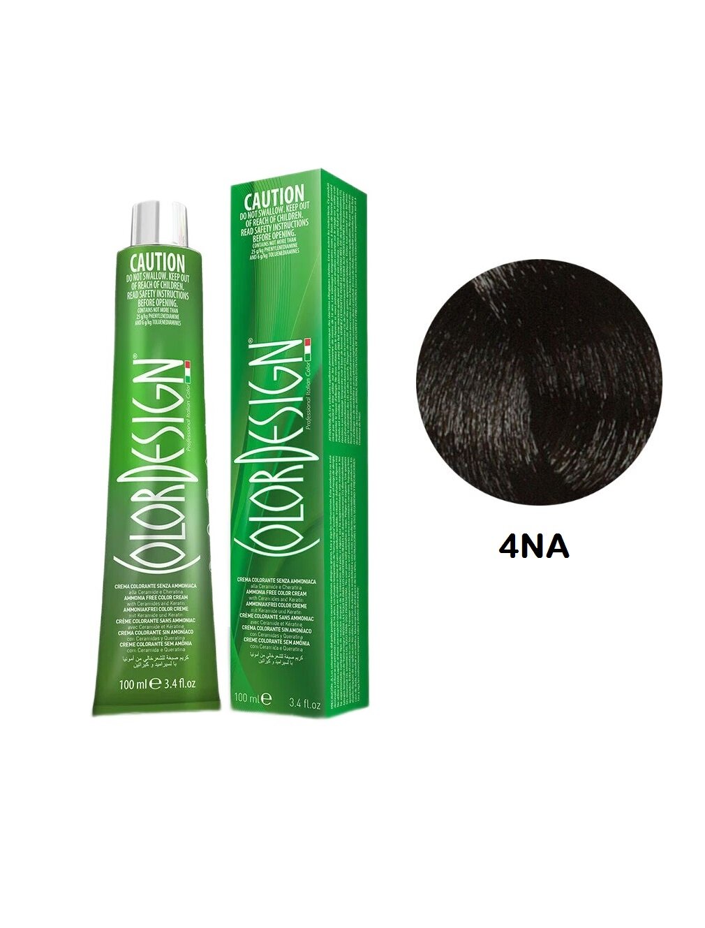 Colordesign Ammonia Free Колор Дизайн Краска для волос без аммиака 100 мл - Colordesign 4NA ash natural brown