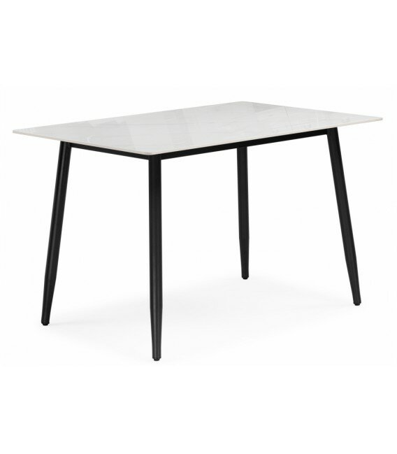 Керамический стол Родон 120 белый мрамор / черный 915906