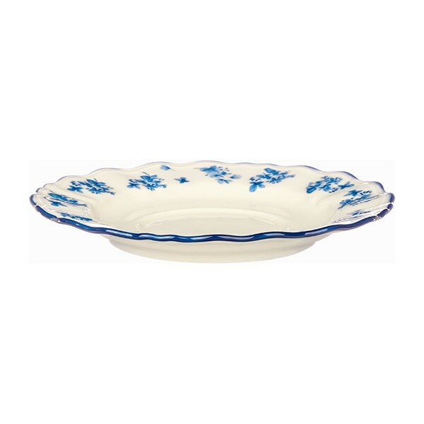 Блюдце «Фиори», фарфор, цвет слоновая кость, синий (Kunstwerk)