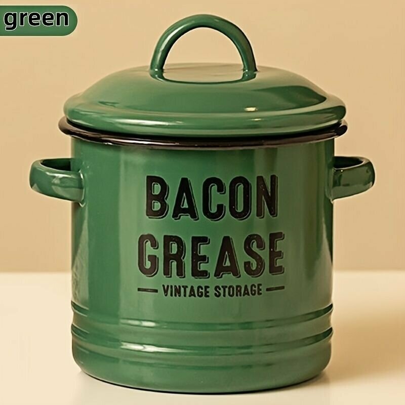 Ретро эмалированный масляный контейнер с крышкой большой объем идеальное украшение сельской кухни и подарок для любителей готовить
