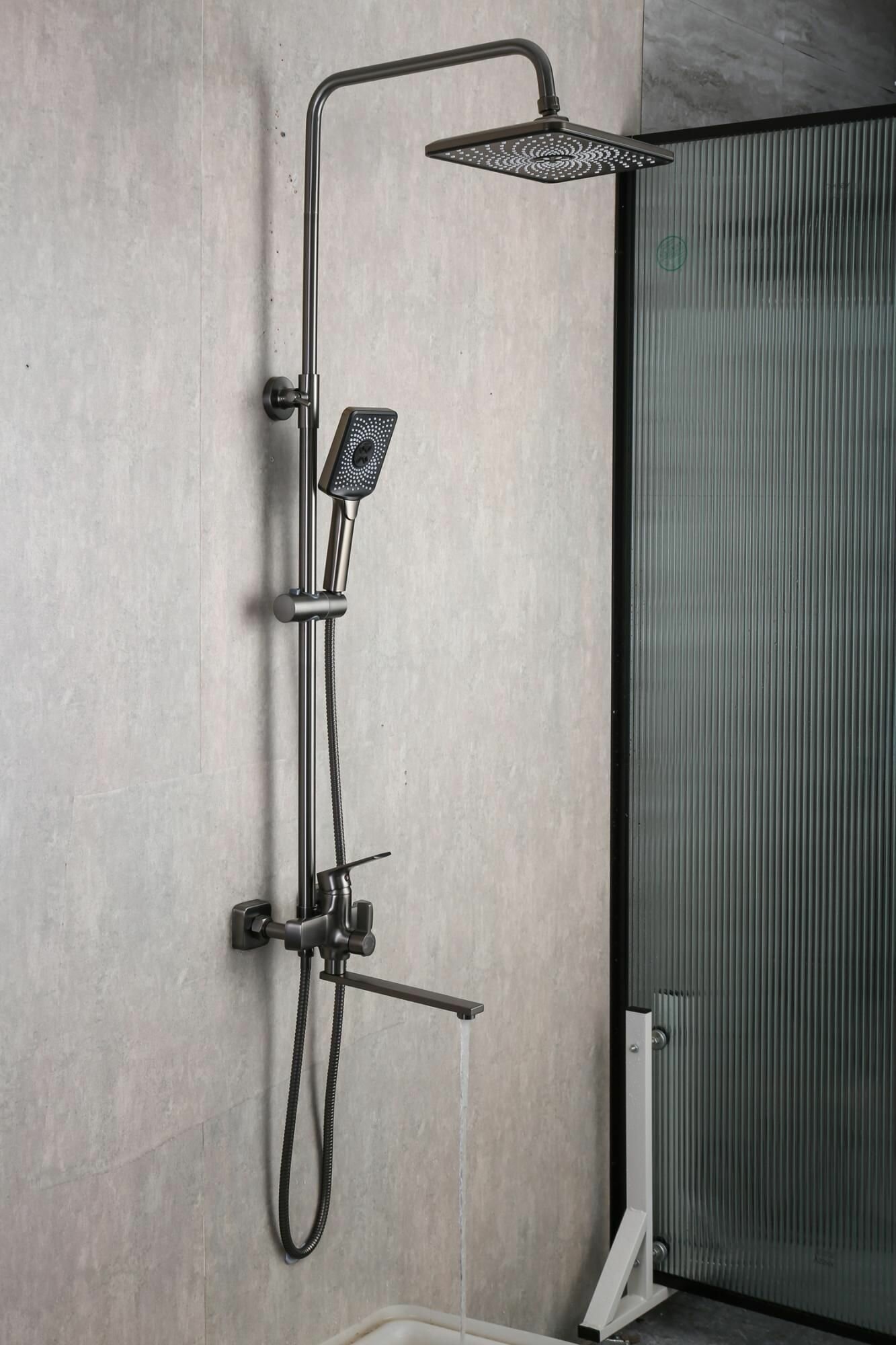 Душевая система Frap F2471-9, однорычажная, оружейная сталь