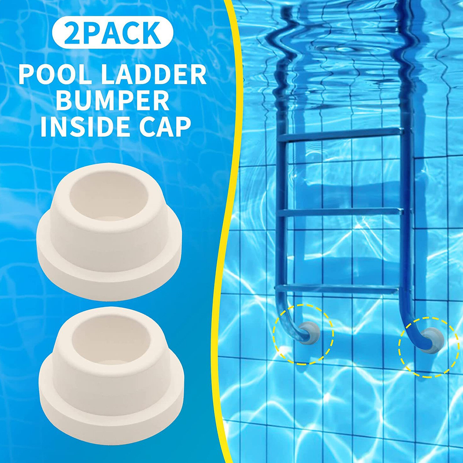 2 шт. бамперы для лестницы для бассейна, лестничные трубки, внутренние торцевые заглушки, аксессуары для бассейна, S 5,7x5,7x3,7 см