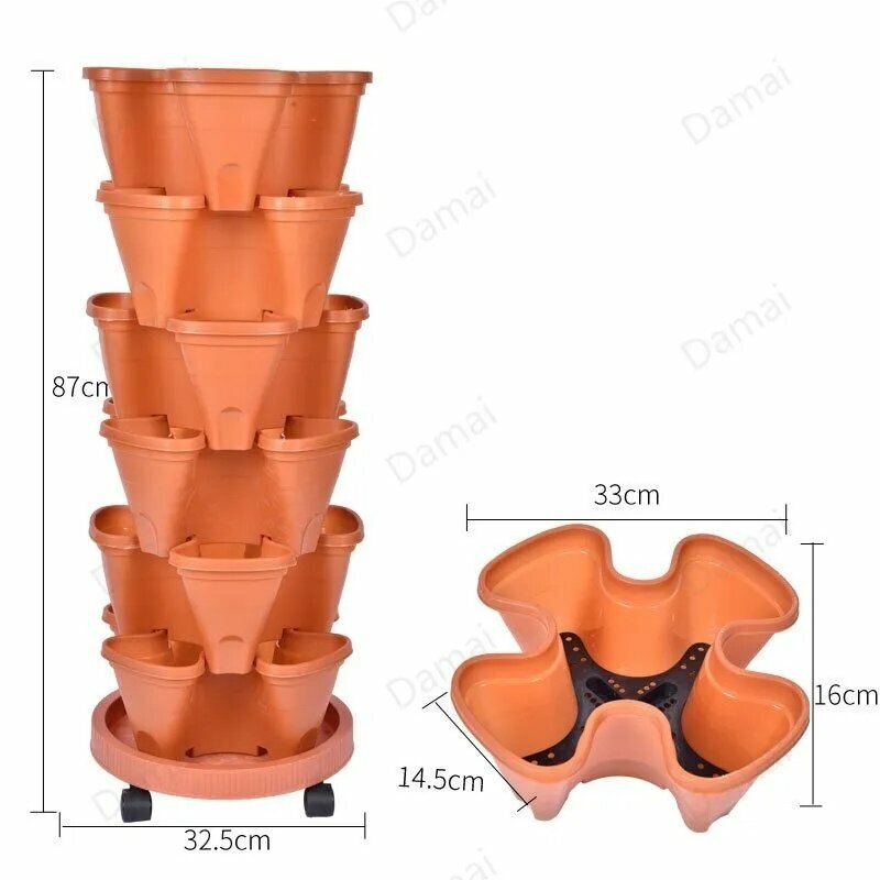 Грядка вертикальная, пластик, коричнево-красная, 0,33x0,87 м