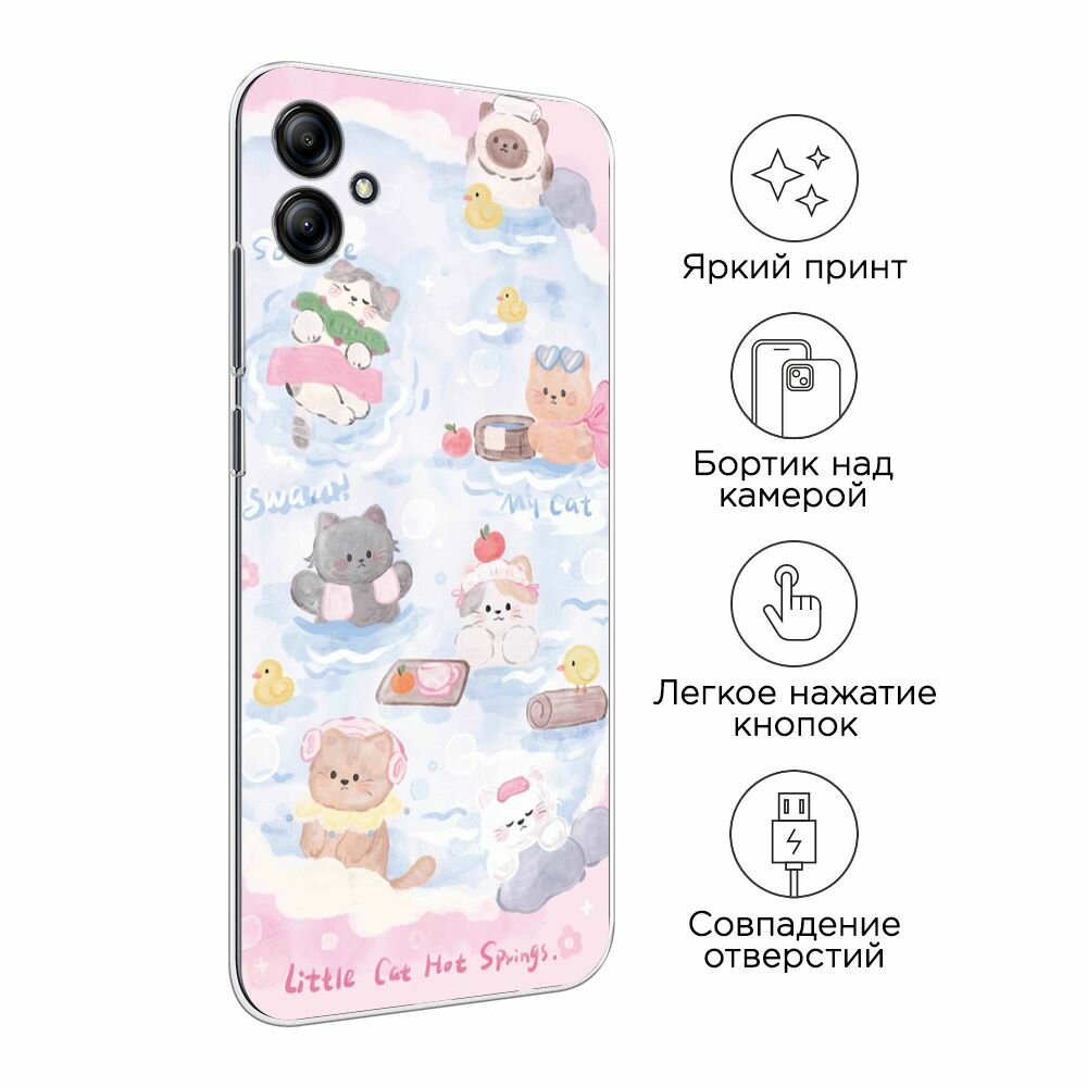 Чехол на Samsung Galaxy A04e / Самсунг A04e с принтом "Котики на источниках" — фото 1