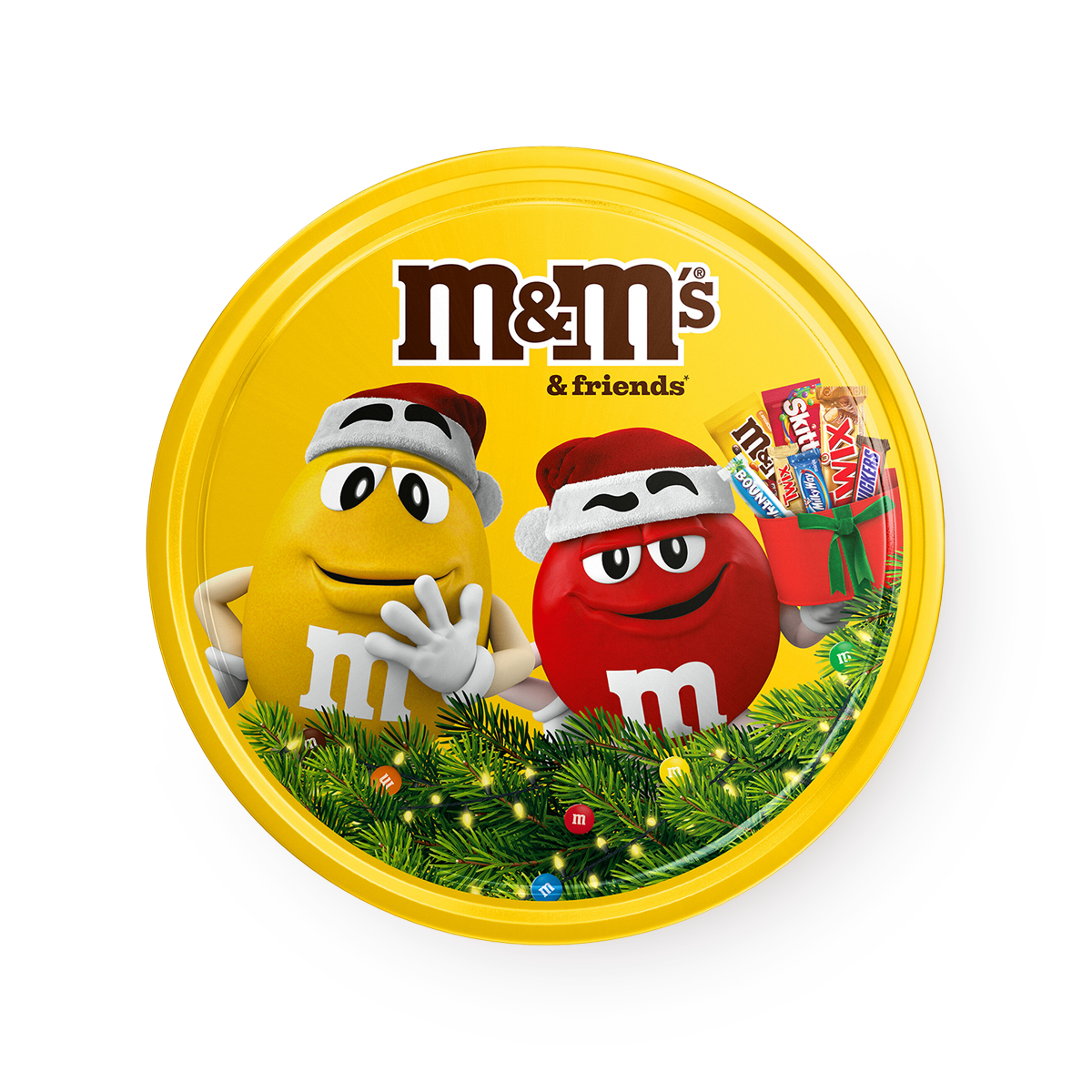 Подарок сладкий M&M's & Friends на Новый Год набор конфет M&M's, Snickers, Twix, Milky Way, Bounty, Skittles