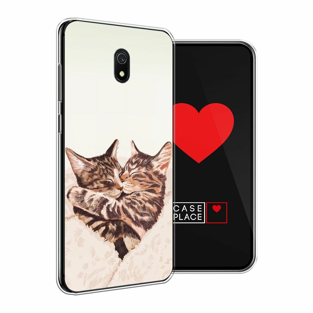 Чехол на Xiaomi Redmi 8A / Сяоми Редми 8А с принтом "Влюбленные котейки - 14 февраля" — фото 1