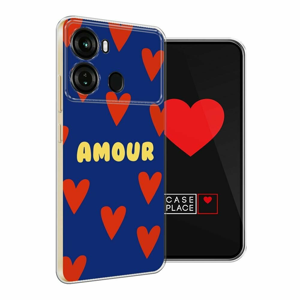 Чехол на Itel P40 / Ител P40 с принтом "Amour art - 14 февраля" — фото 1