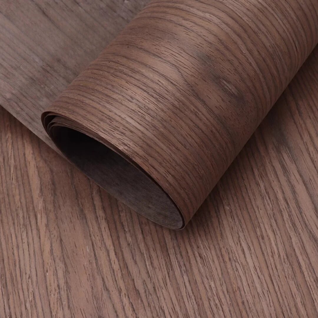 Размер: 2,5x0,58 метра Толщина: 0,2 мм Черный орех Зерно Технический шпон Мебель DIY Украшение дома Динамик Шпон, Коричневый