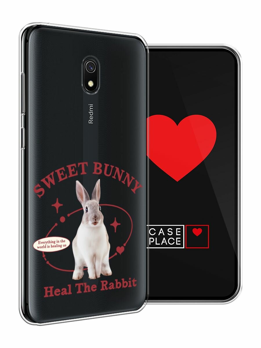 Чехол на Xiaomi Redmi 8A / Сяоми Редми 8А с принтом "Heal the rabbit", прозрачный — фото 1